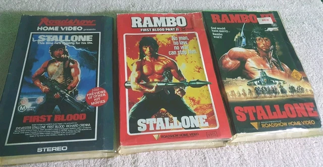 RAMBO TRILOGY VHS Tapes Sly Stallone Original Ex Rental, Flexible ...