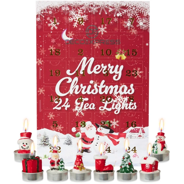 DECO EXPRESS ADVENT Calendar 2025 3D Candles, 24 Christmas-Themed Tea ...
