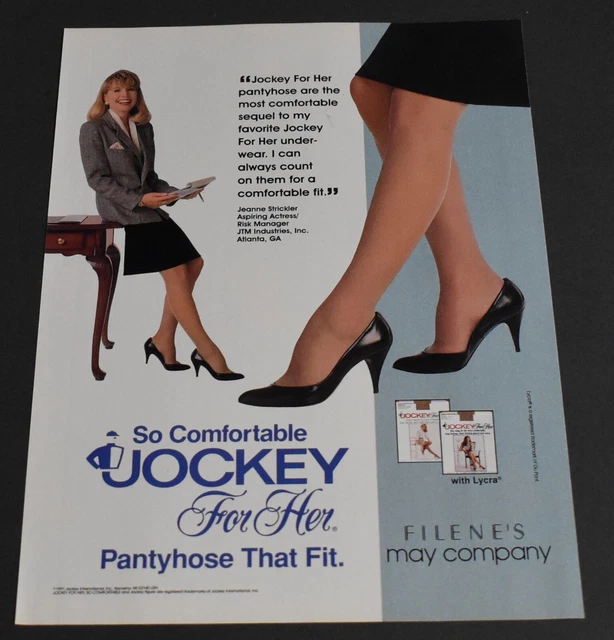 1991 Print Ad Sexy Heels Long Legs Fashion Lady Blonde Jockey Jeanne