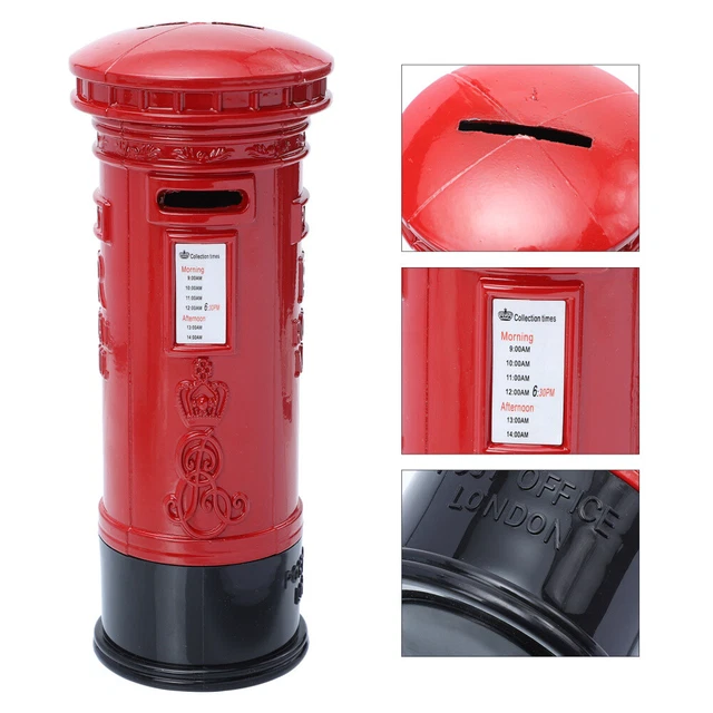 BRITISH MONEY PIGGY Iron Post Box Model Retro Money Container £13.99 ...