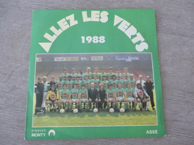 ALLEZ LES VERTS 1988 45 tours disque vynile ASSE SAINT ETIENNE FOOTBALL ...