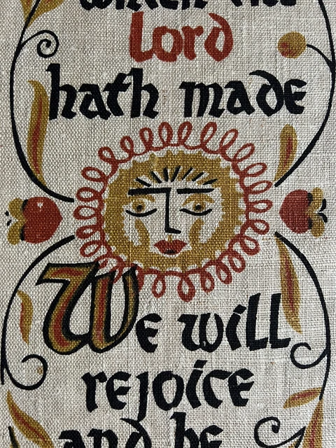 VINTAGE ROBERT DARR Wert Linen Wall Hanging Mid Century Banner ...