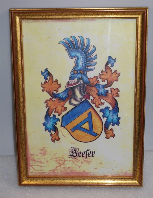 ANTICO STEMMA DELLA Famiglia Stemma Nobiliare Farb-Hinterglasbild con ...
