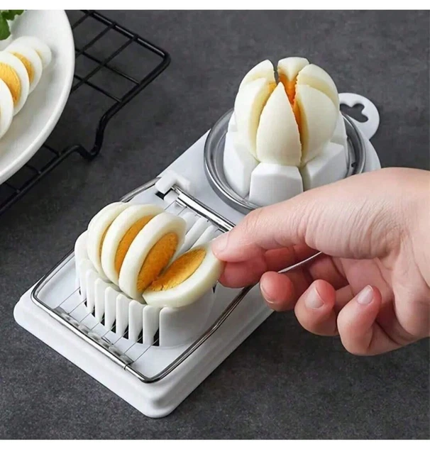 EGG SLICER STAINLESS Steel Eggs Hard Boiled Metal Cutter Section ...