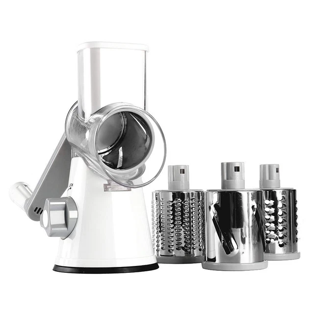 OUROKHOME CHEESE GRATER Rotary Shredder Kitchen Speed Mandolin Slicer 3 ...