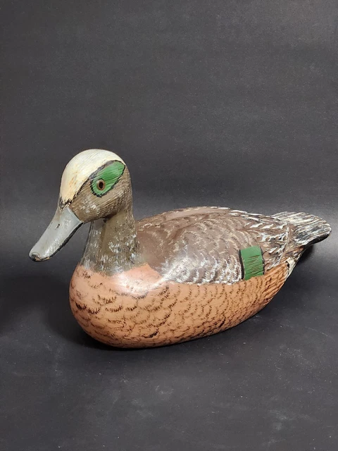 VINTAGE WOODEN HAND Carved Duck Decoy American Wigeon - Signed $140.00 ...