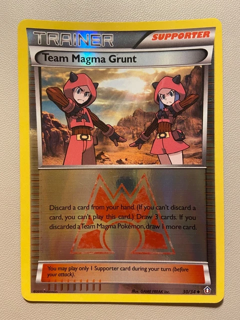 DOUBLE CRISIS POKEMON TCG Team Magma Grunt 30/34 REVERSE Holo NM/MINT ...