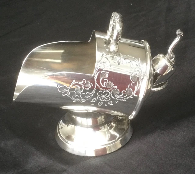 VINTAGE COOPER BROS. EPNS Sugar Coal Scuttle & Shovel, with engraved ...