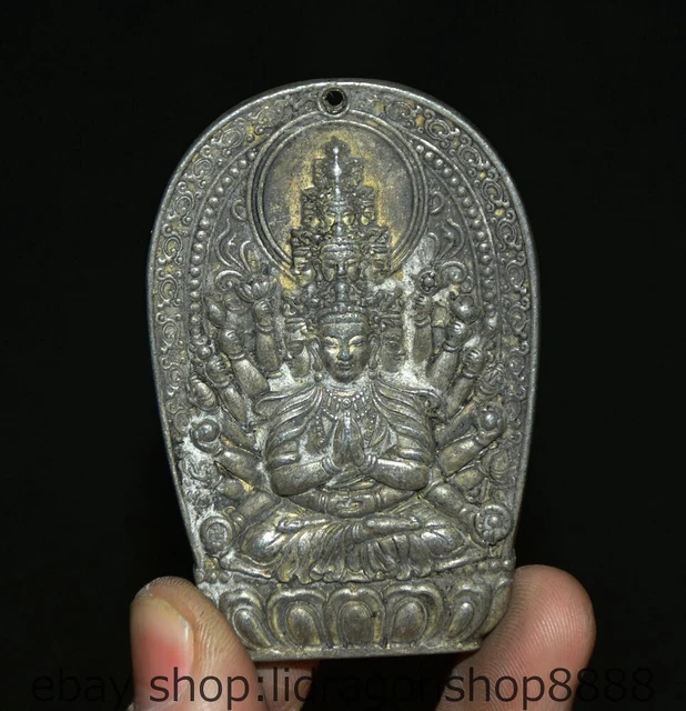 2.6 &RARE PENDENTIF Guanyin mille bras de l'ancienne dynastie d'argent chinoise EUR 33,60 ...