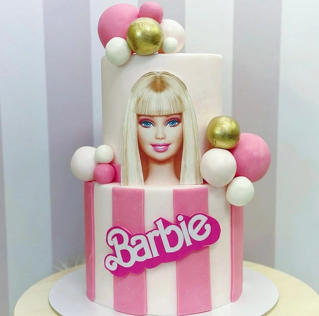 BARBIE LOGO EDIBLE Icing PRE-CUT Cake Topper 4 Inch / 5 Inch (Width) £5 ...