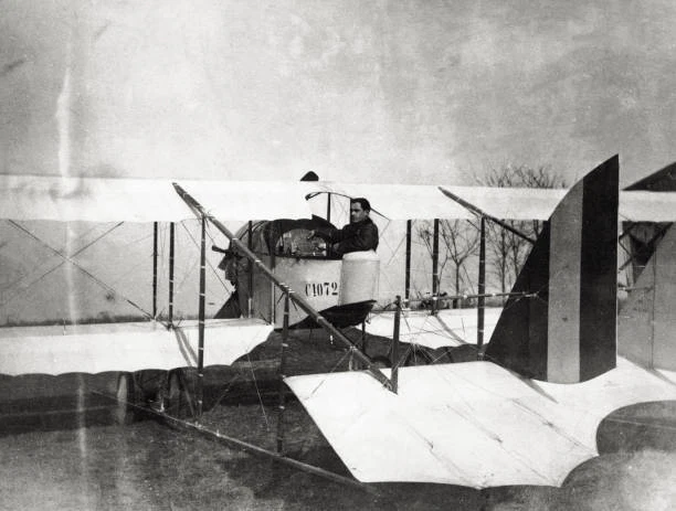 THE ITALIAN PILOT Silvio Scaroni posing reconnaissance plane Caudr- Old ...