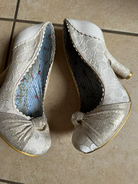 LADIES IRREGULAR CHOICE Smartie Pants Gold Cream Shoes Size 3/36 £14.25 ...