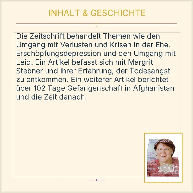 LYDIA ZEITSCHRIFT 4/2002: Margrit Stebner Todesangst entkommen ...