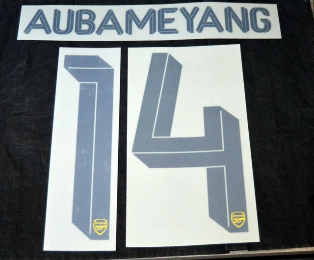 JEU OFFICIEL DE nom/numéro de football Arsenal Aubameyang 14 2019/20 FA ...