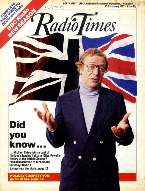 RADIO TIMES MAGAZINE 1987/23/1 Michael Caine. Dilys Powell. Cary Grant ...