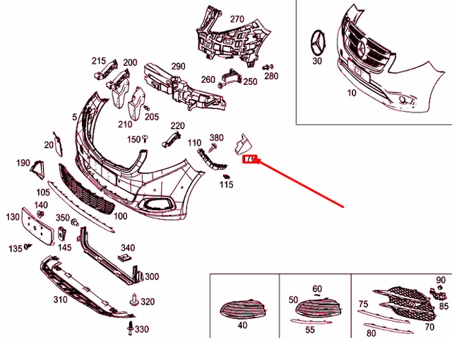 NEW MERCEDES-BENZ VITO W447 Front Bumper Fender Foam Carrier ...