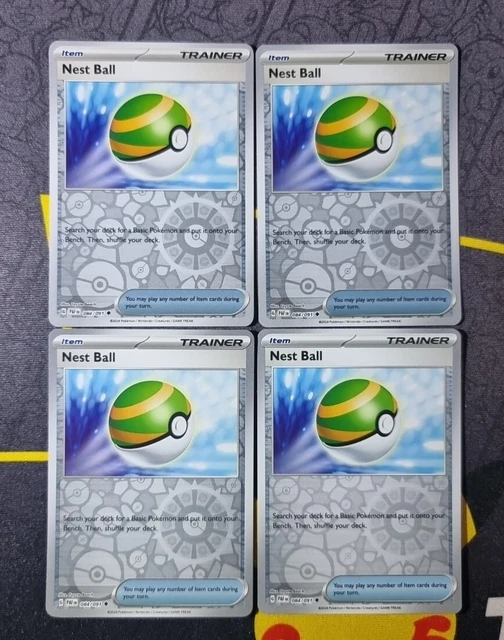 NEST BALL 084/091 ×4 Reverse Holo Trainer Playset Pokémon TCG S&V ...
