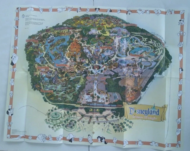 RARE! DISNEYLAND &45 Years of Magic" map (34 x 26 1/2) Brer rabbit/fox ...