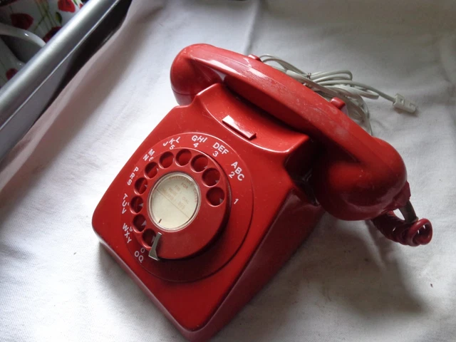 VINTAGE RED TELEPHONE with Rotary Dial, GPO 8746G - Nice Condition ...