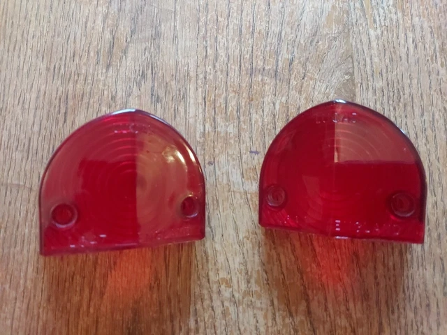 CLASSIC MINI MK1 rear lights upper indicator lenses Red export pair ...