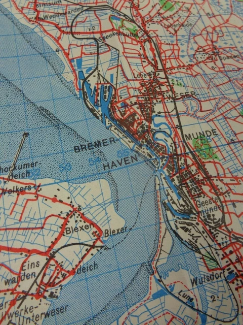WW2 BRITISH MAP of GERMANY of "BREMERHAVEN" (Scale 1:100,000) £29.99 ...
