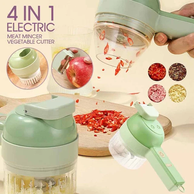 FRUIT SLICER HANDHELD Multifunction Electric Garlic Masher Vegetable ...