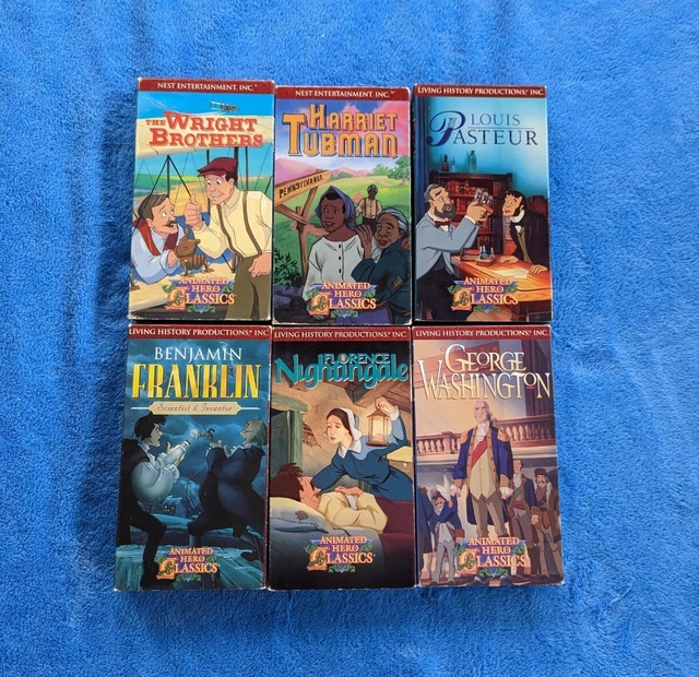 ANIMATED HERO CLASSICS 6 VHS Tape Lot Cartoon Harriet Tubman Louis ...