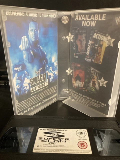 WWF SUMMER SLAM2001 VHS **RARE** The Rock Stone Cold Kurt Angle Booker ...