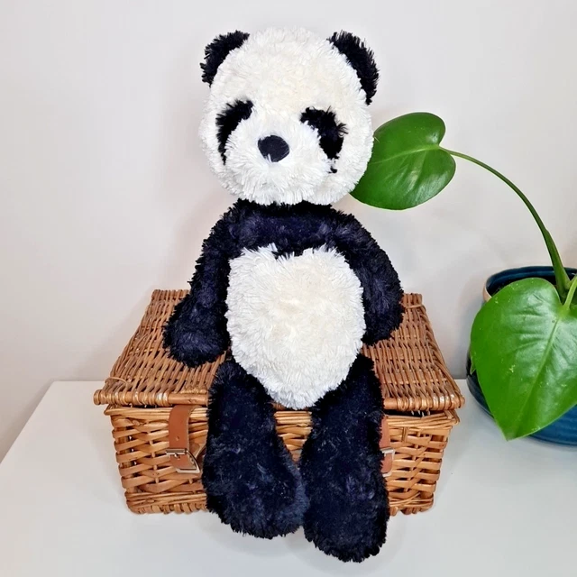 JELLYCAT MEDIUM MUMBLE Panda - Black/White Texture Panda Bear Retired ...