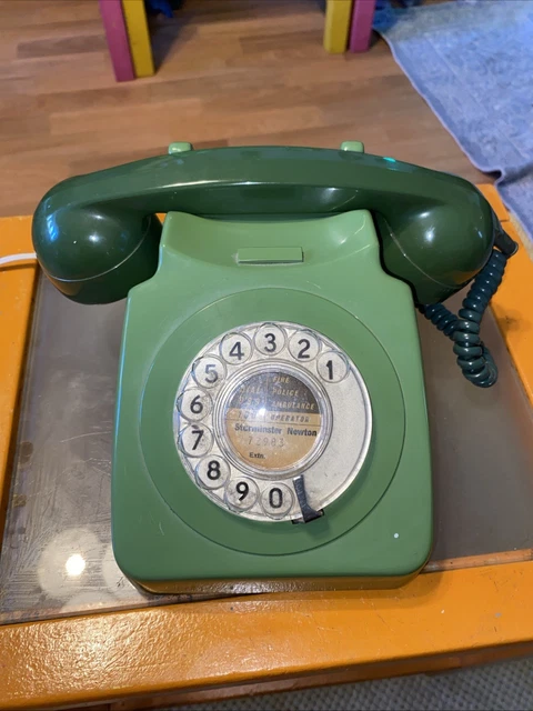 VINTAGE PHONE GPO 746 Rotary Dial Telephone Green 1970 Fully Working £ ...