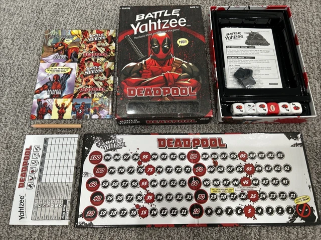 DEADPOOL BATTLE YAHTZEE board game NEW Marvel Age 13+ For 1+ Players ...