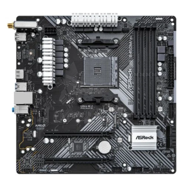 ASROCK B450M/AC R2.0 AMD B450 AM4 Micro ATX DDR4 Motherboard £74.18 ...
