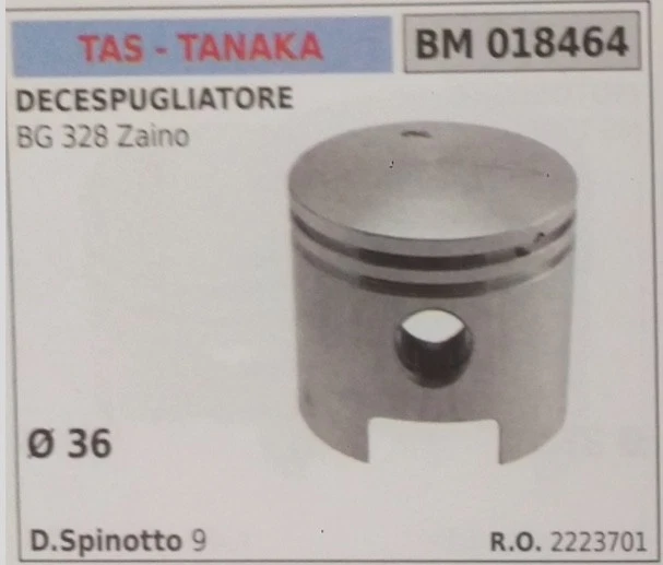 2223701 PISTÓN COMPLETO Por Segmentos Desbrozadora TAS TANAKA BG328 ...