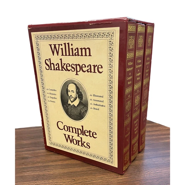 WILLIAM SHAKESPEARE COMPLETE Works Book Set 3 Volumes $35.00 - PicClick