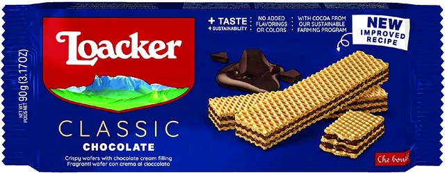 LOACKER WAFERS, CHOCOLATE Flavour Wafer Biscuits, Classic Italian ...