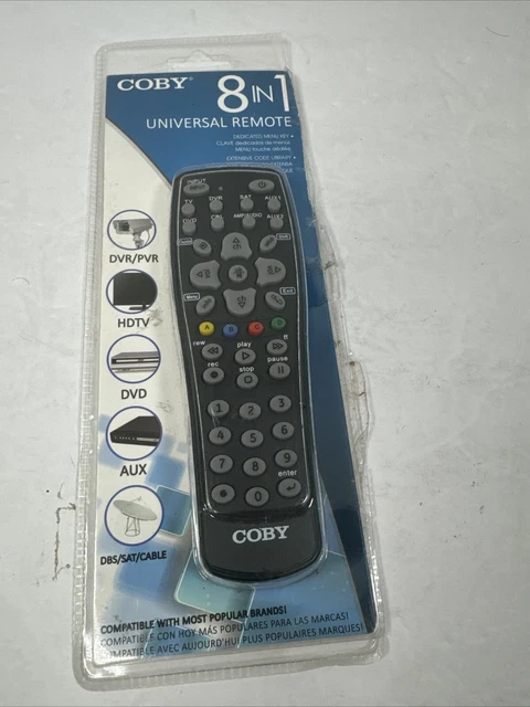 COBY 8-IN-1 UNIVERSAL REMOTE CONTROL CRC-02 (DVD/CD/DVR/Satellite/TV ...