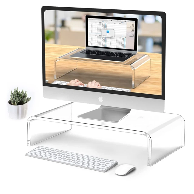 ACRYLIC MONITOR STAND Riser Clear Laptop Stand for Desk Acrylic Monitor ...