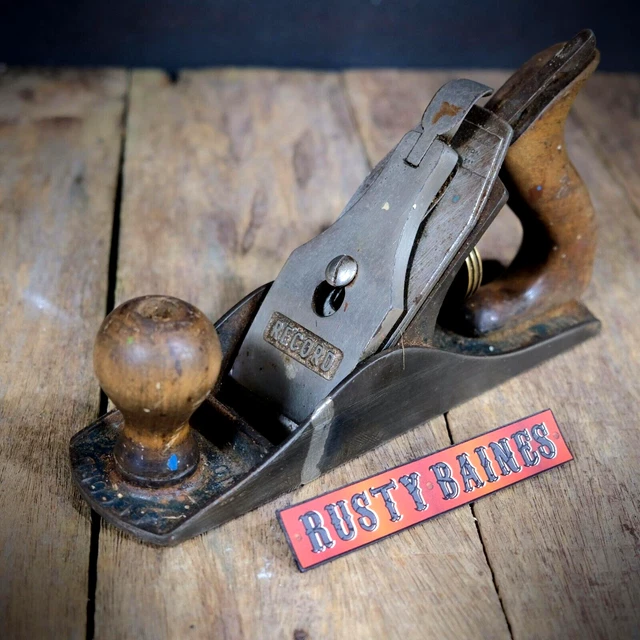 VINTAGE RECORD WOOD Plane, No.? Made in England, Sheffield, Repaired £ ...
