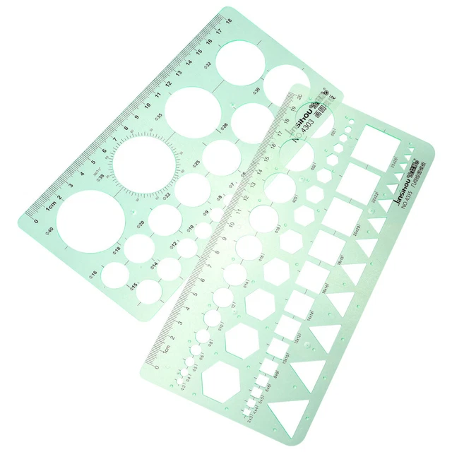 2 PCS LARGE Circle Stencil Geometry Measurement Template Engineering ...