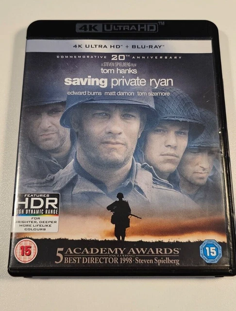 SAVING PRIVATE RYAN (4K UHD Blu-ray) STEVEN SPIELBERG. 3-Disc. TOM ...