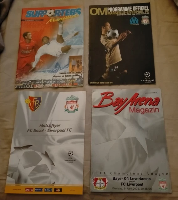3 X LIVERPOOL FC Away European Programmes 2000s Plus FC Basel Flyer £12 ...