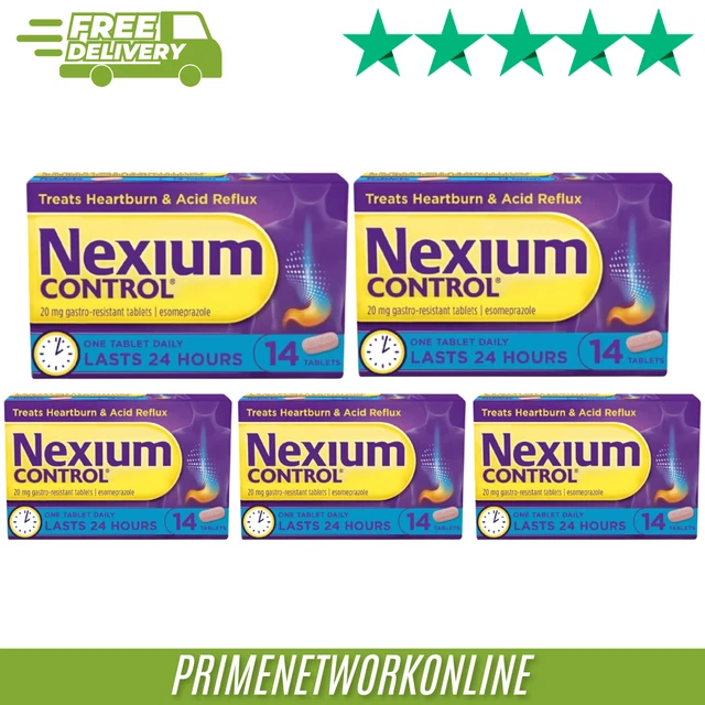 5X - 14 Nexium Control Heartburn Relief, Indigestion & Acid Reflux – 70 ...