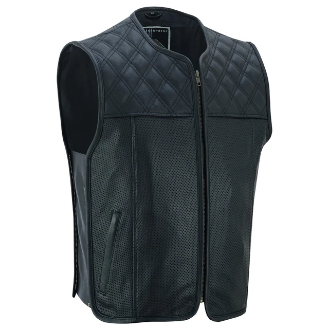 HERREN BIKER MOTORRAD Lederweste Kutte Lederkutte Chopperweste ...