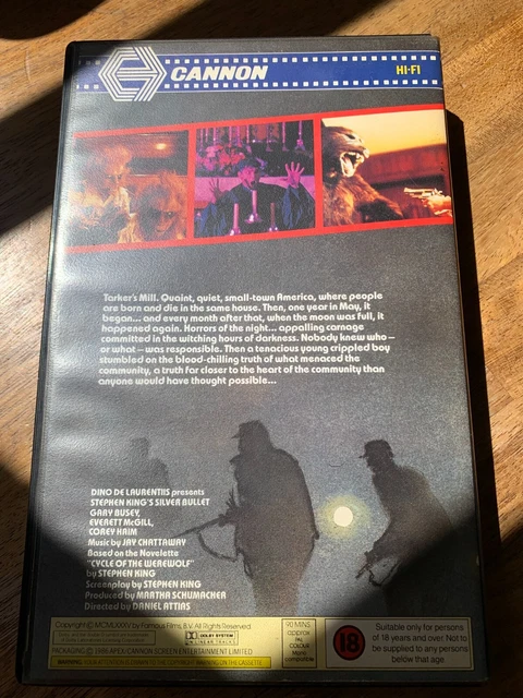 STEPHEN KING SILVER Bullet VHS tape original Big Box (1986) Cannon EUR ...