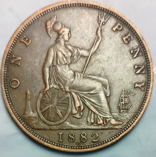 GREAT BRITAIN 1882 H One Penny Coin KM #755 AU $39.99 - PicClick CA