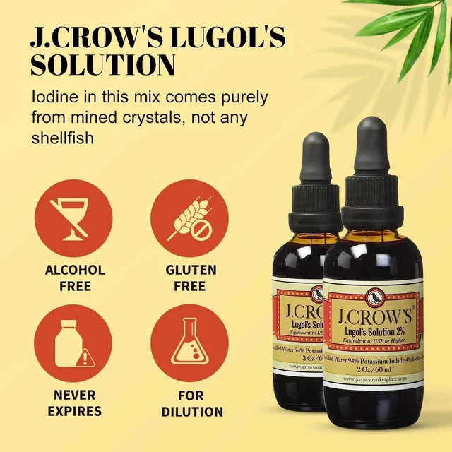 1-2PACK | J.CROW'S Lugol'S Solution Of Iodine 2% 2Oz UK 2026 £9.99 ...