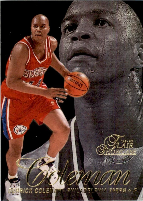 1996-97 FLAIR SHOWCASE Row 2 Derrick Coleman Philadelphia 76ers #32 NBA ...