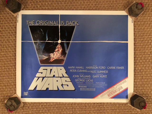 STAR WARS ORIGINAL Re-Release 1982 Revenge Of The Jedi R820106 Poster ...