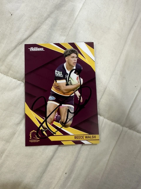 SIGNED REECE WALSH Brisbane Broncos 2024 NRL Traders Card EUR 22,63 ...