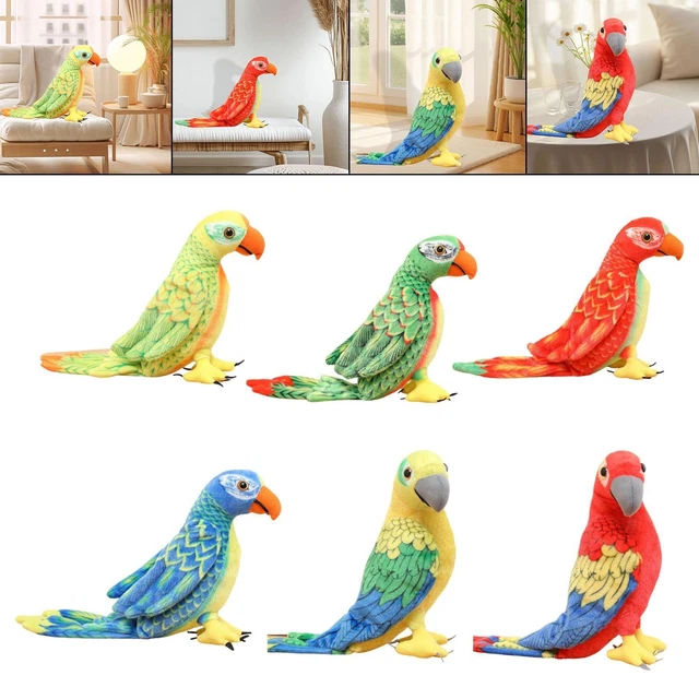 BUDGERIGAR PLUSH TOY Stuffed Animal Toy Small Bird Simulation Parakeet ...